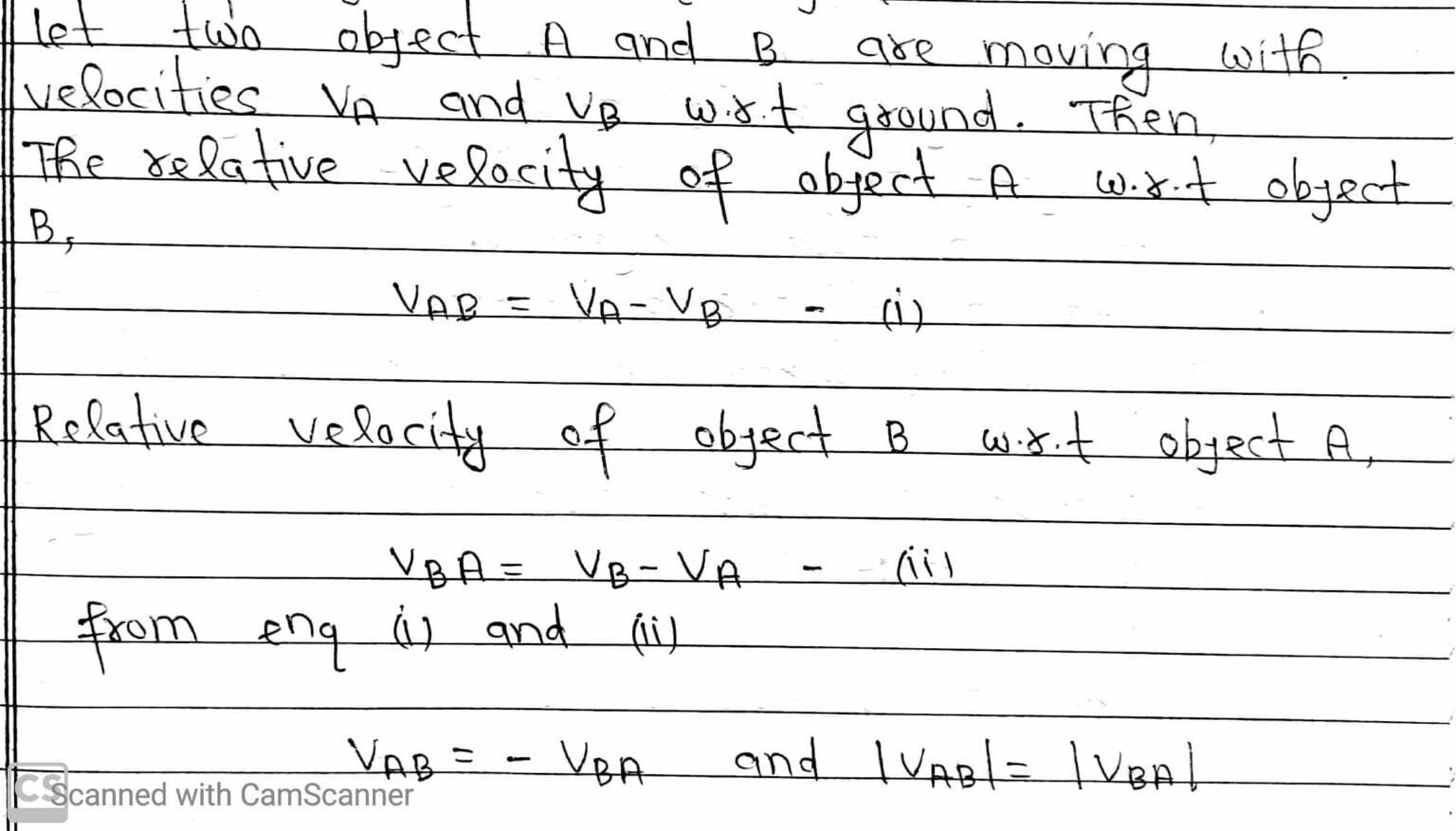 Relative Velocity In Two Dimensions » Maths And Physics With Pandey Sir