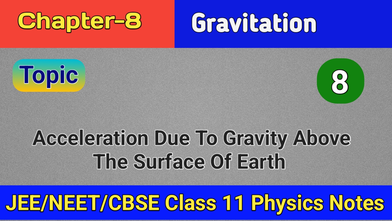 Acceleration Due To Gravity Above The Surface Of Earth Maths And